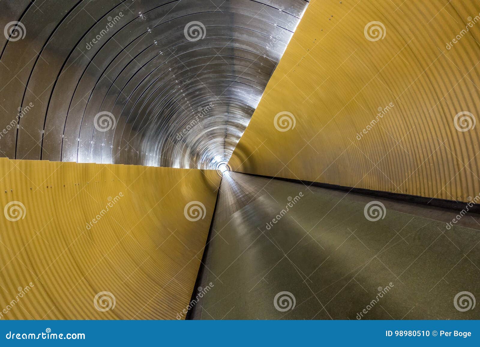 Underground Pedestrian Tunnel. Twisted Perspective with Modern Design ...
