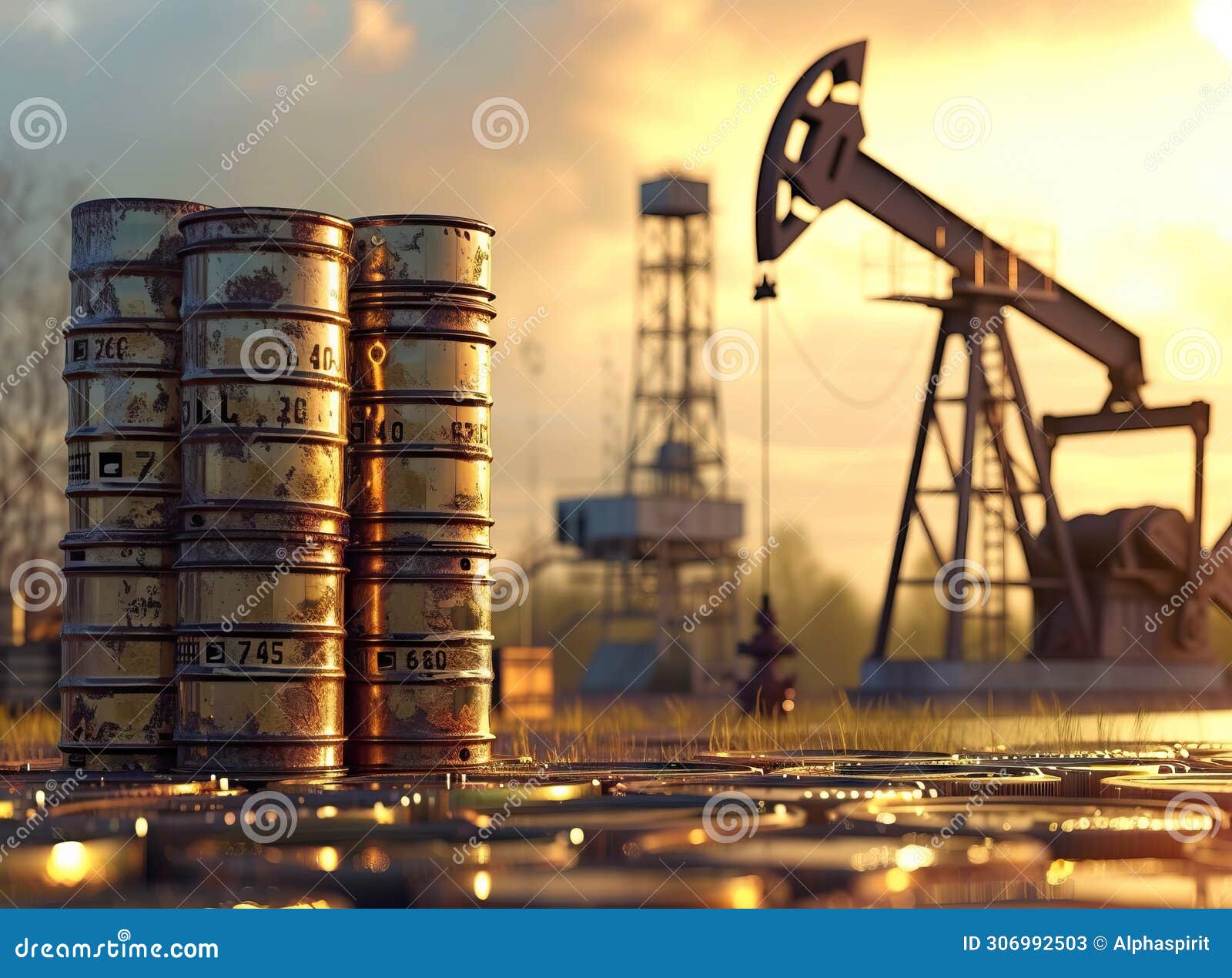 Underground Petrol Extraction Platform with Crane. Generative AI Stock Image - Image of fossil ...