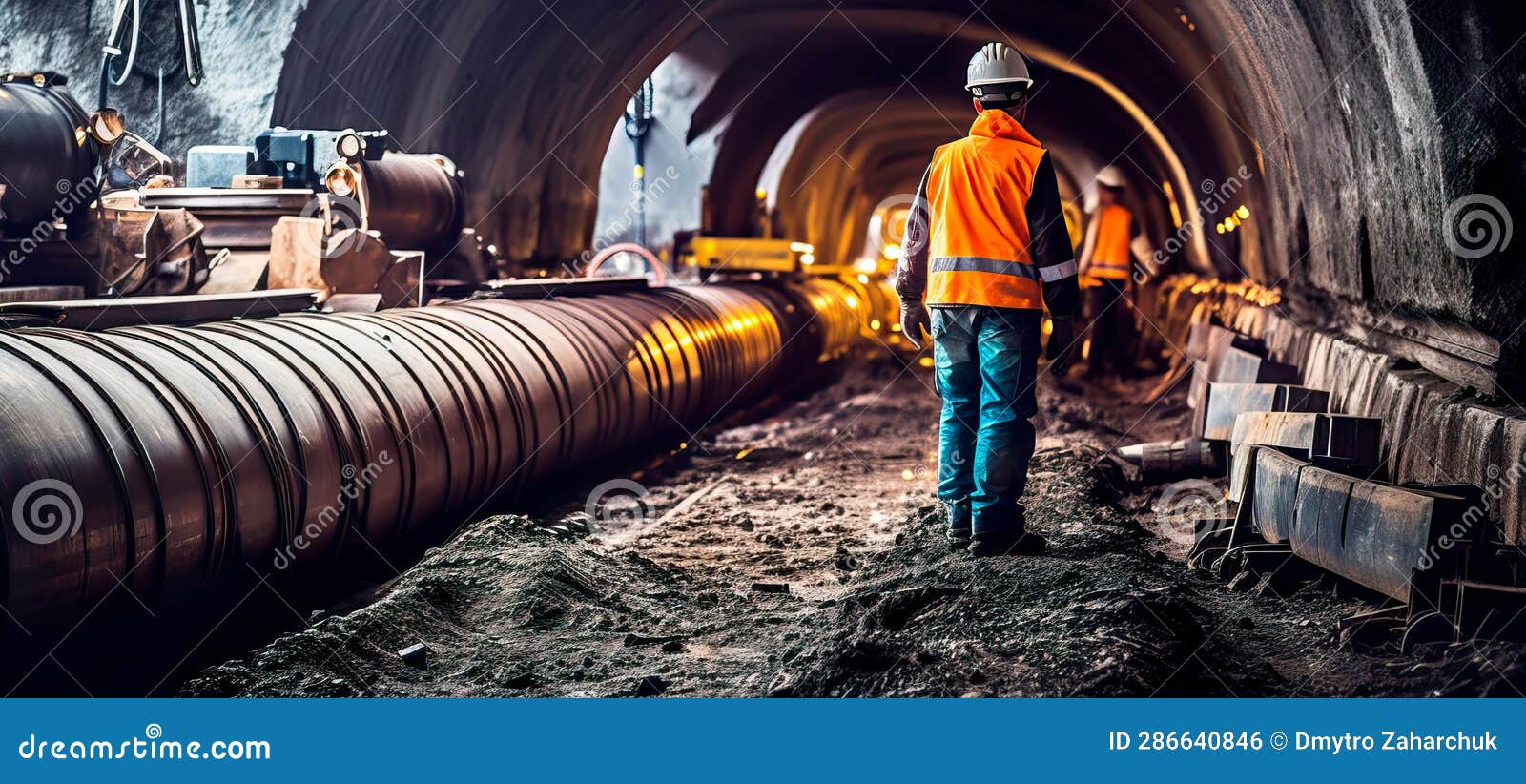 Underground Pipeline Tunnel, Depicting the Complex Engineering Required ...