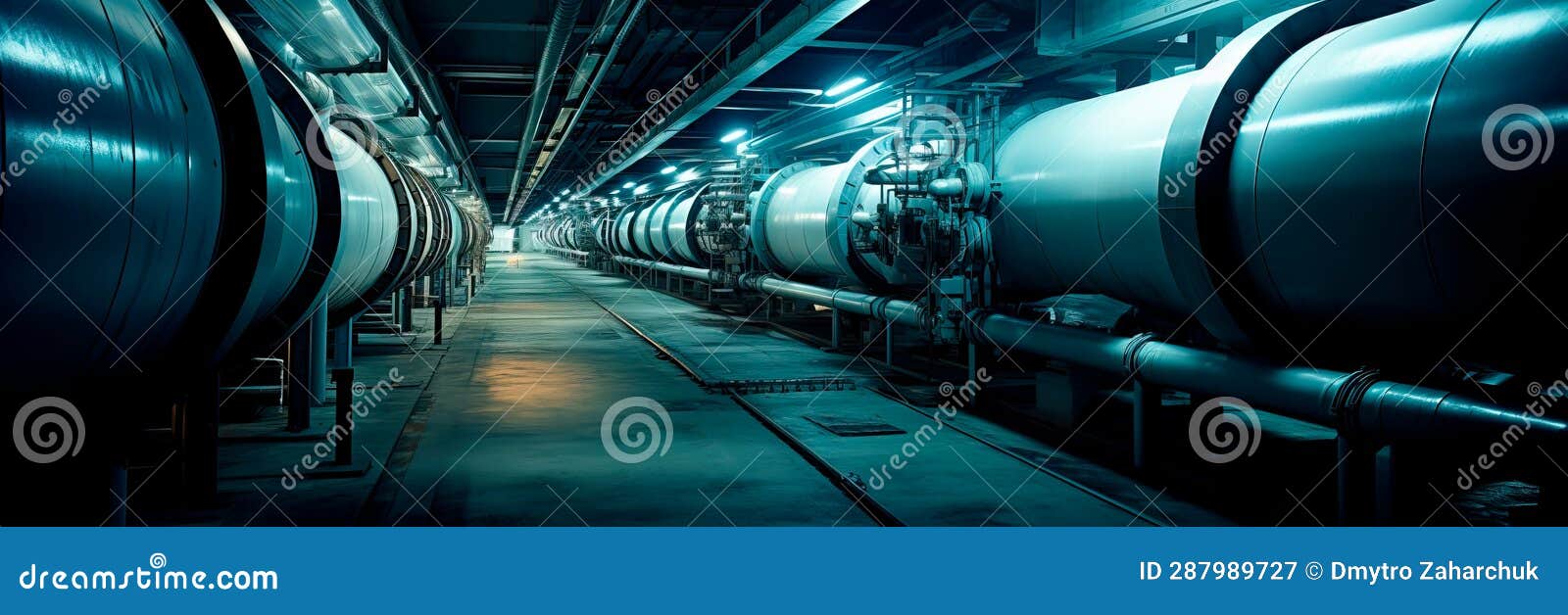 Pipeline Tunnel With Light Rays In Cavern, Flanked By Jagged Rock ...
