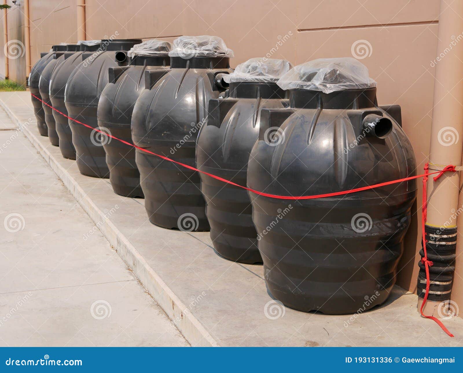 Underground Plastic Septic Tanks for Sale Being Displayed in a Row ... Underground Plastic Septic Tanks for Sale Being Displayed in a Row ...