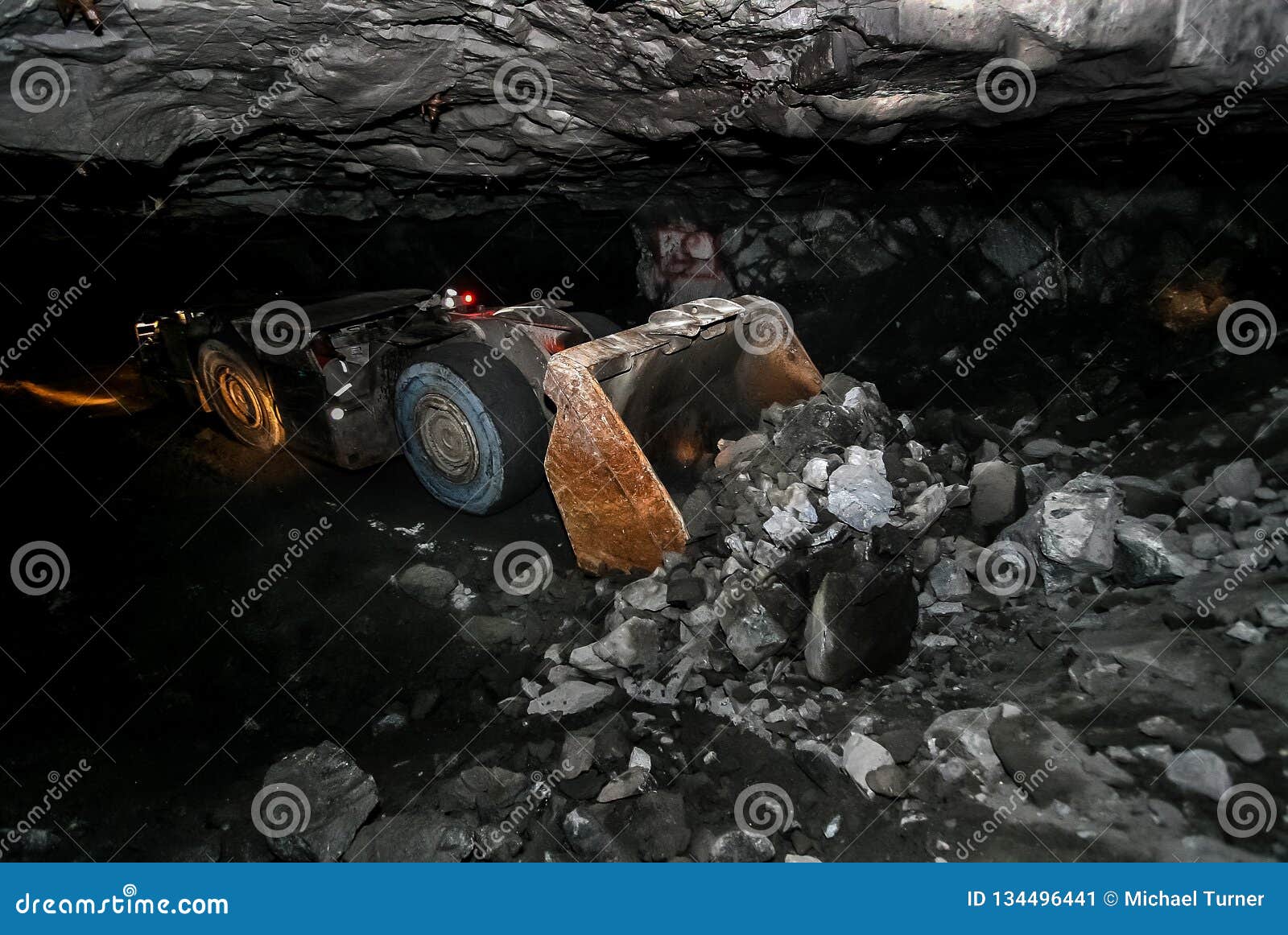 Underground Platinum Mining Front End Loader Stock Image - Image of ...
