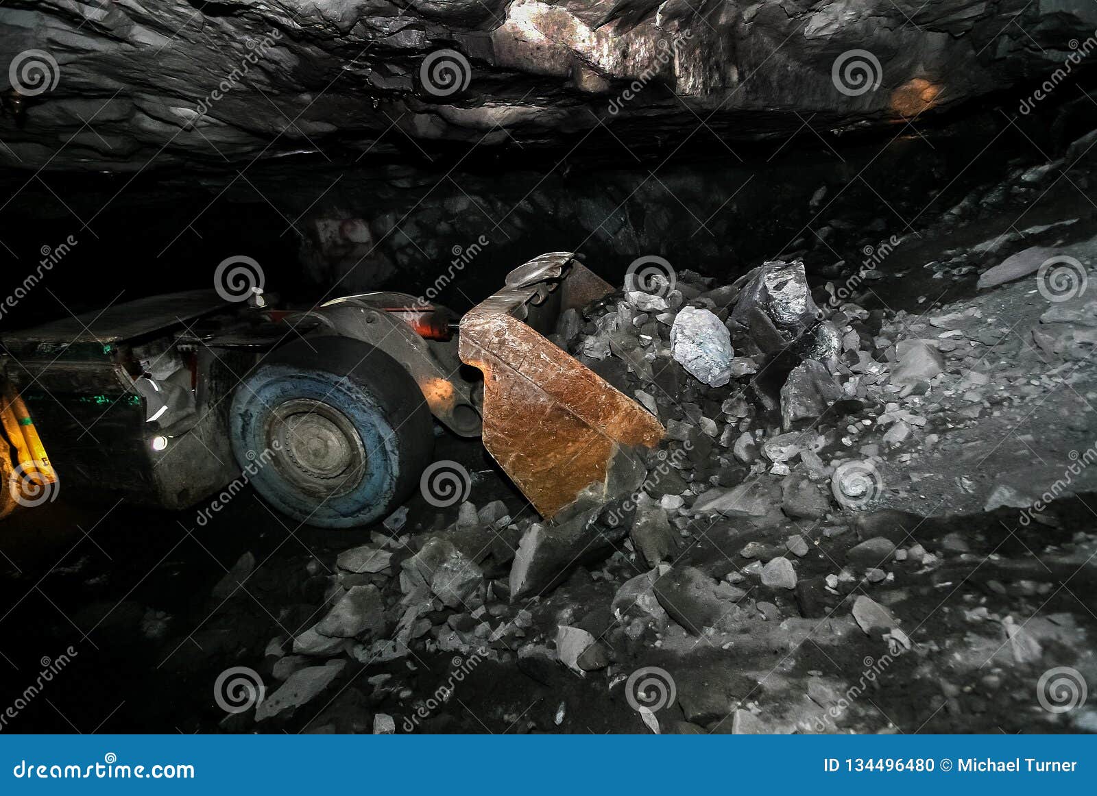 Underground Platinum Mining Front End Loader Stock Photo - Image of ...