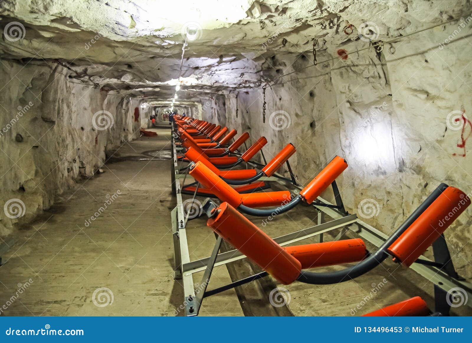 Underground Platinum Mining Tunnel Conveyor Stock Image - Image of ...