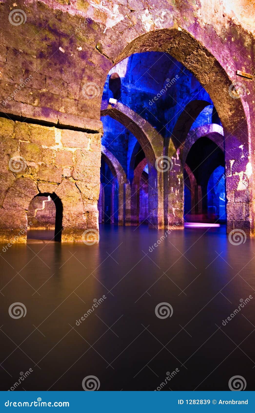 Underground Pool with Arches Stock Image - Image of passage, ancient ...