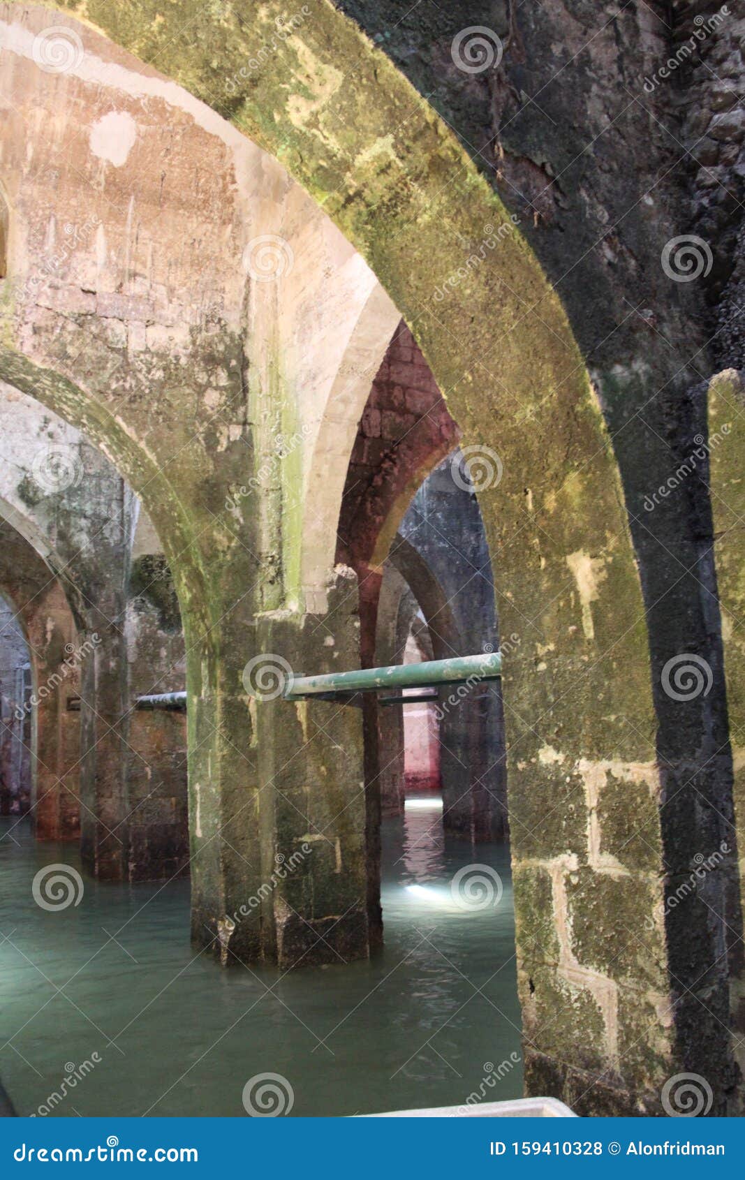 The Underground Pool of Arches in Ramla, Israel Stock Photo - Image of ...