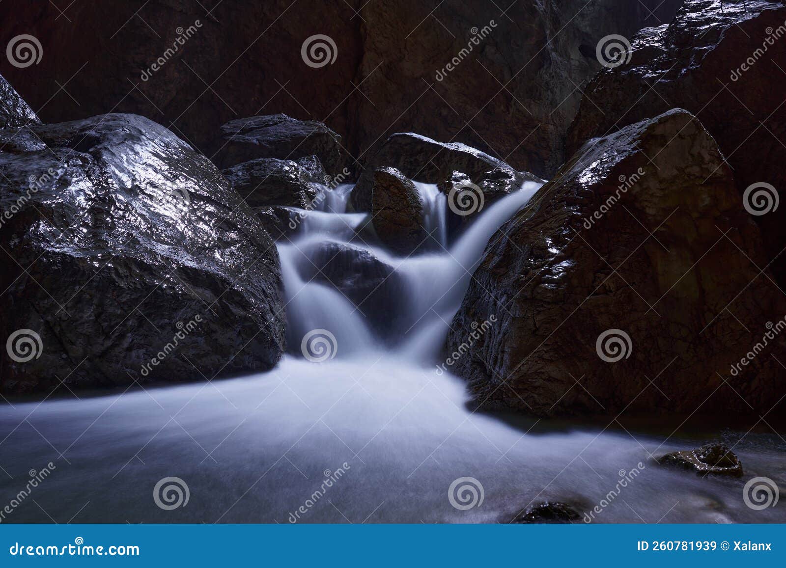 Underground River in a Cave Stock Image - Image of creek, beautiful ...