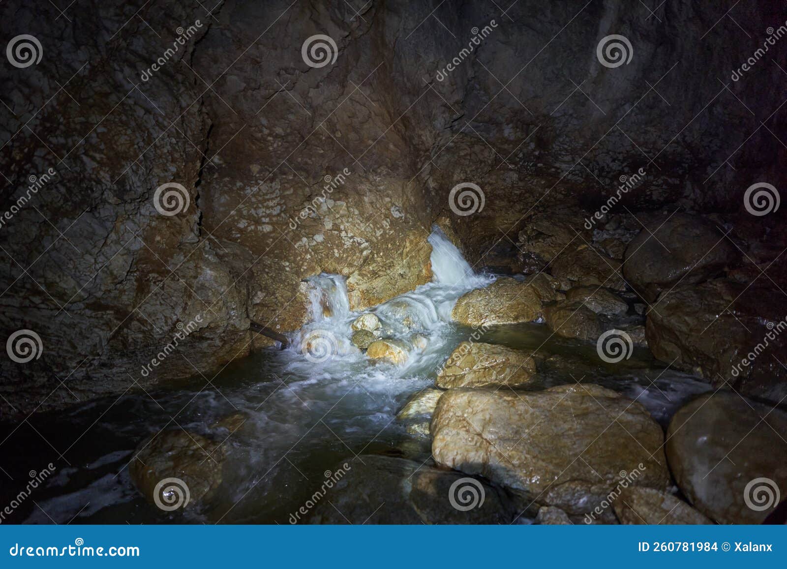 Underground River in a Cave Stock Photo - Image of fall, carve: 260781984