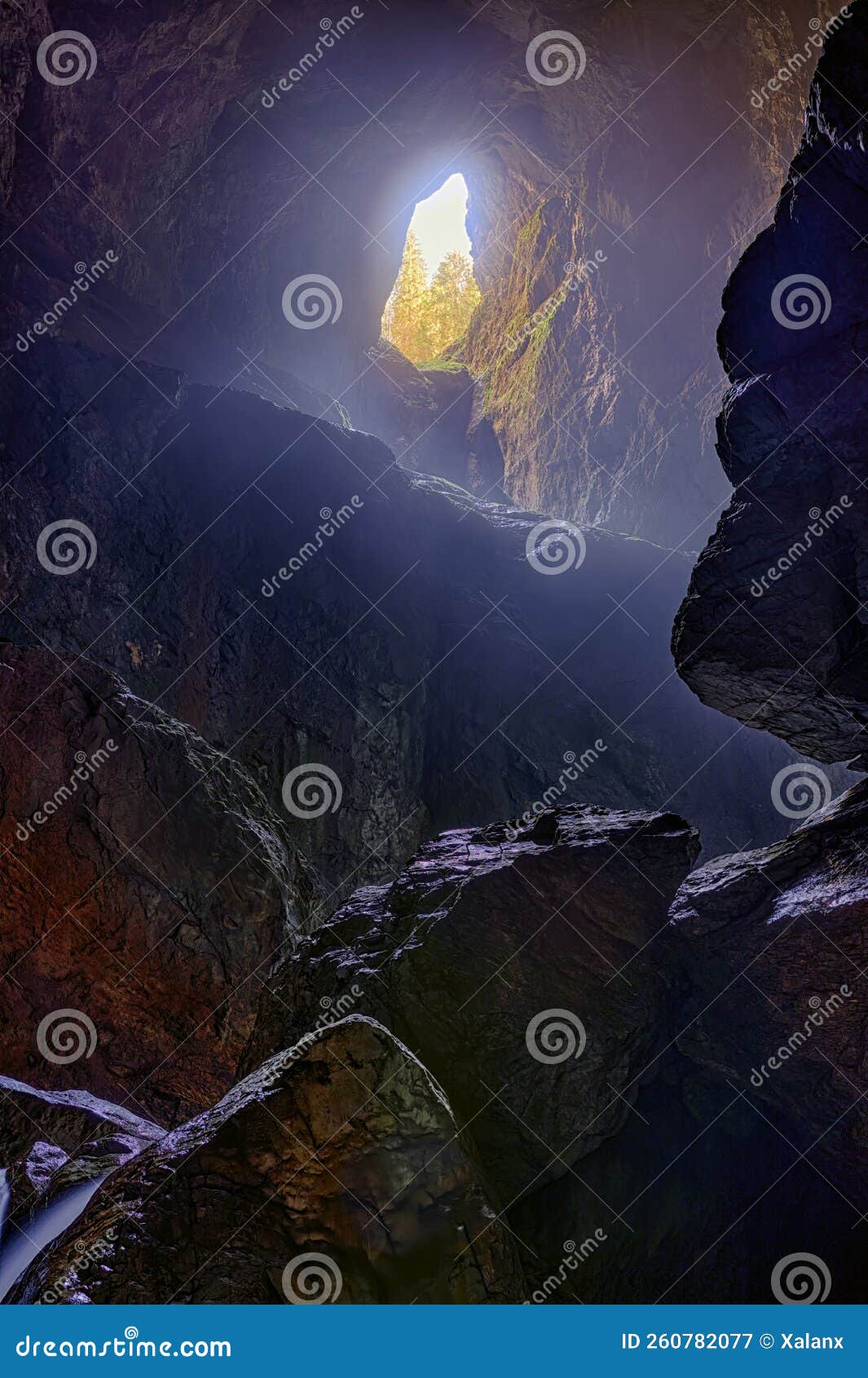 Underground River in a Cave Stock Image - Image of natural, river ...