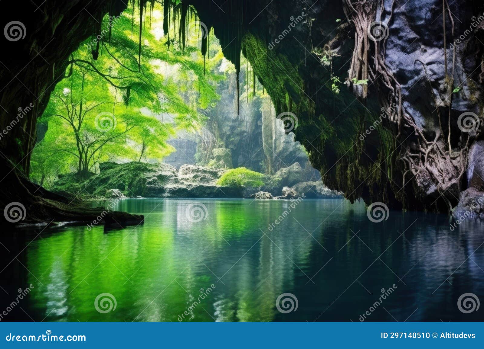 Underground River Flowing through a Cave Stock Photo - Image of ...