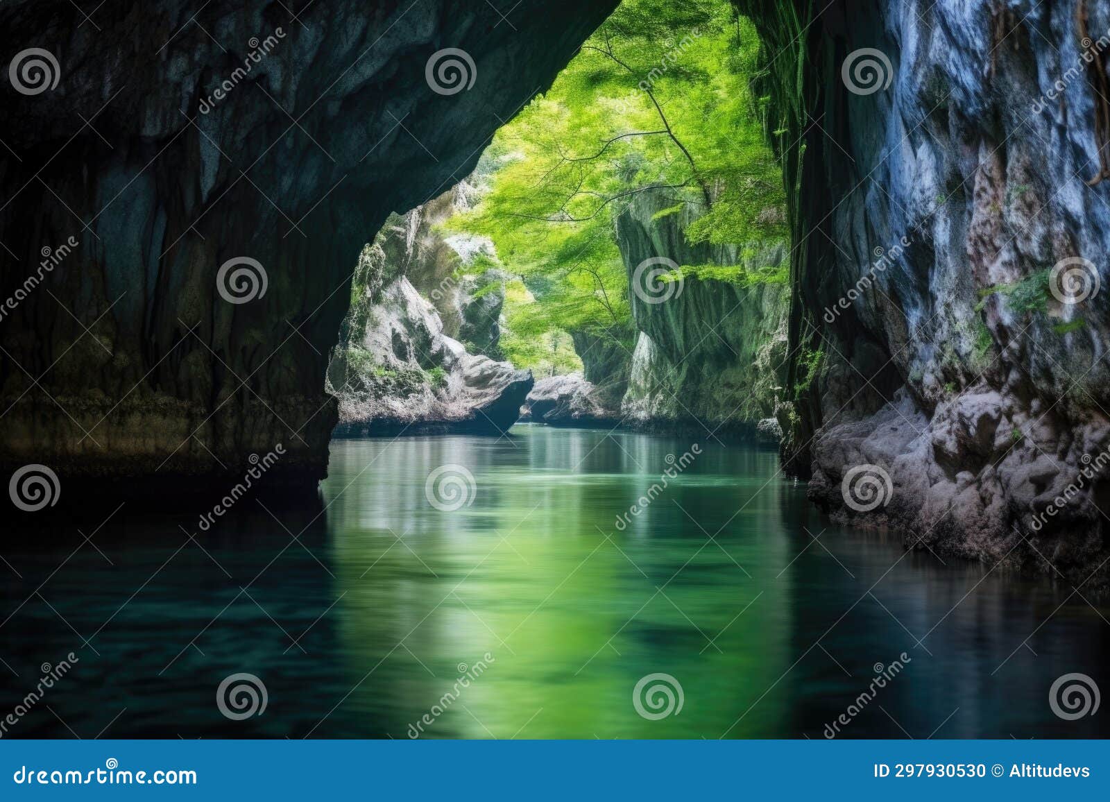 Underground River Flowing through a Cavern Stock Photo - Image of ...