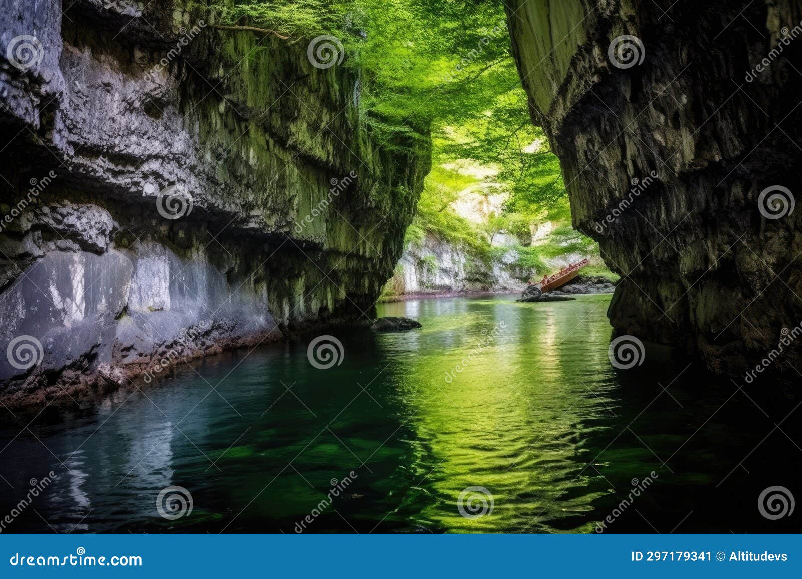 Underground River in a Limestone Cavern Stock Image - Image of ...