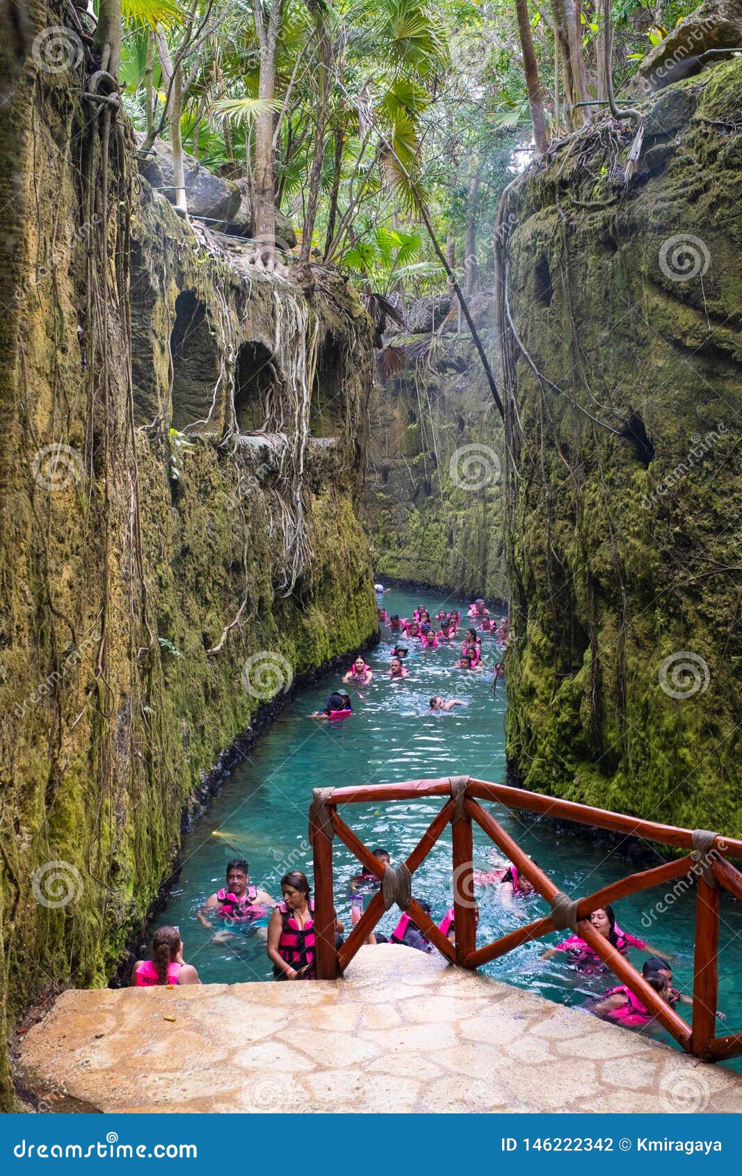 Underground River At The Xcaret Park On The Mayan Riviera In Mexico Editorial Photo