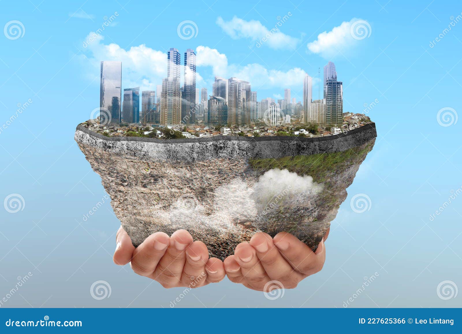 Underground Soil Layer Of Cross-section Earth With Concrete On The Top ...