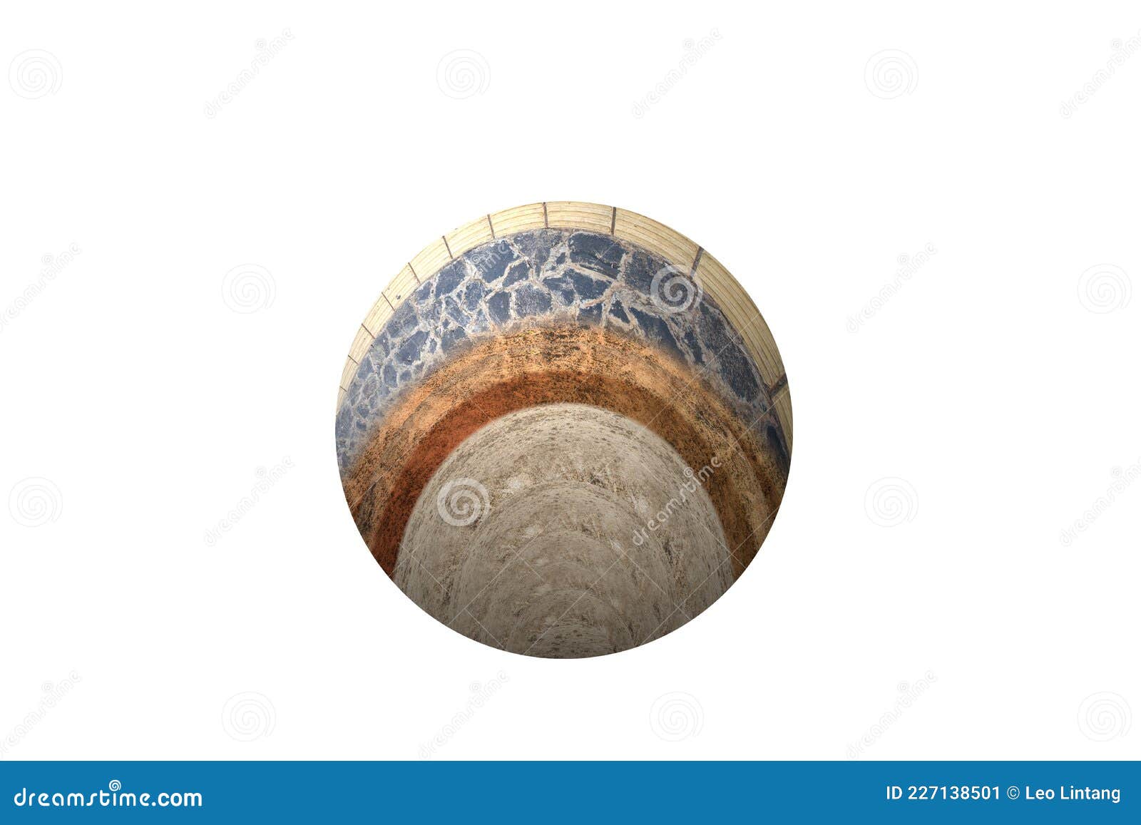 Section Of The Earth, Layers And Core. Cutaway And Horizontal Section ...