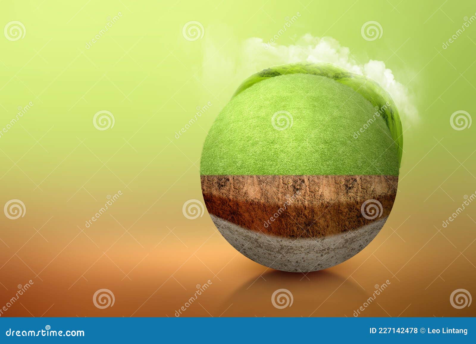 Underground Soil Layer of Cross-section Earth with Meadow on the Top ...