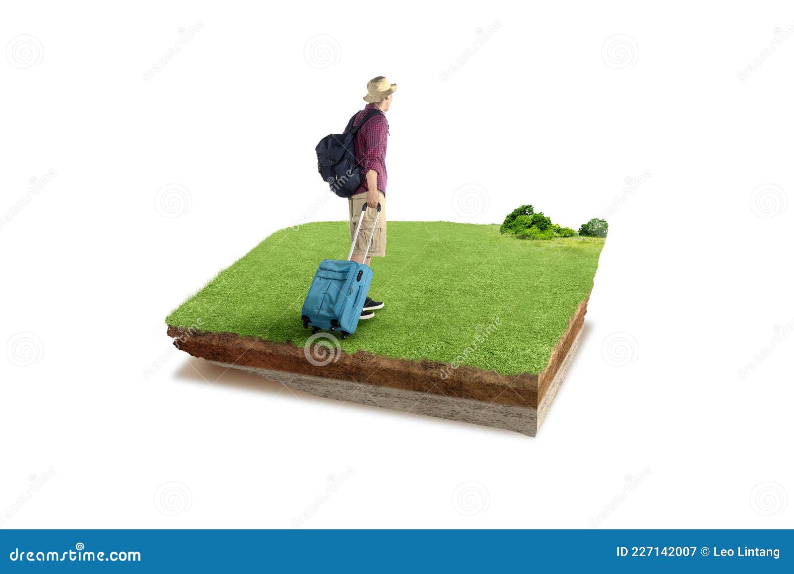 Underground Soil Layer of Cross-section Earth with Rear View of an ...