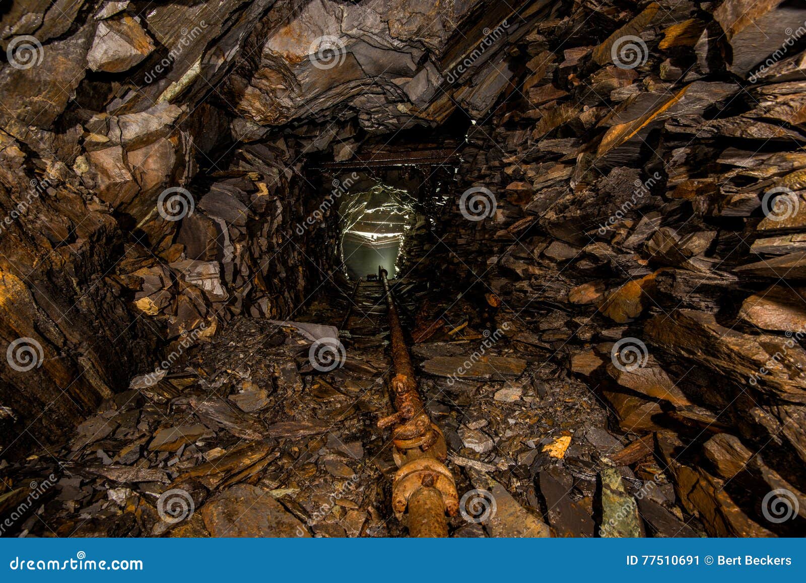 Underground Stone Quarry stock image. Image of darkness - 77510691