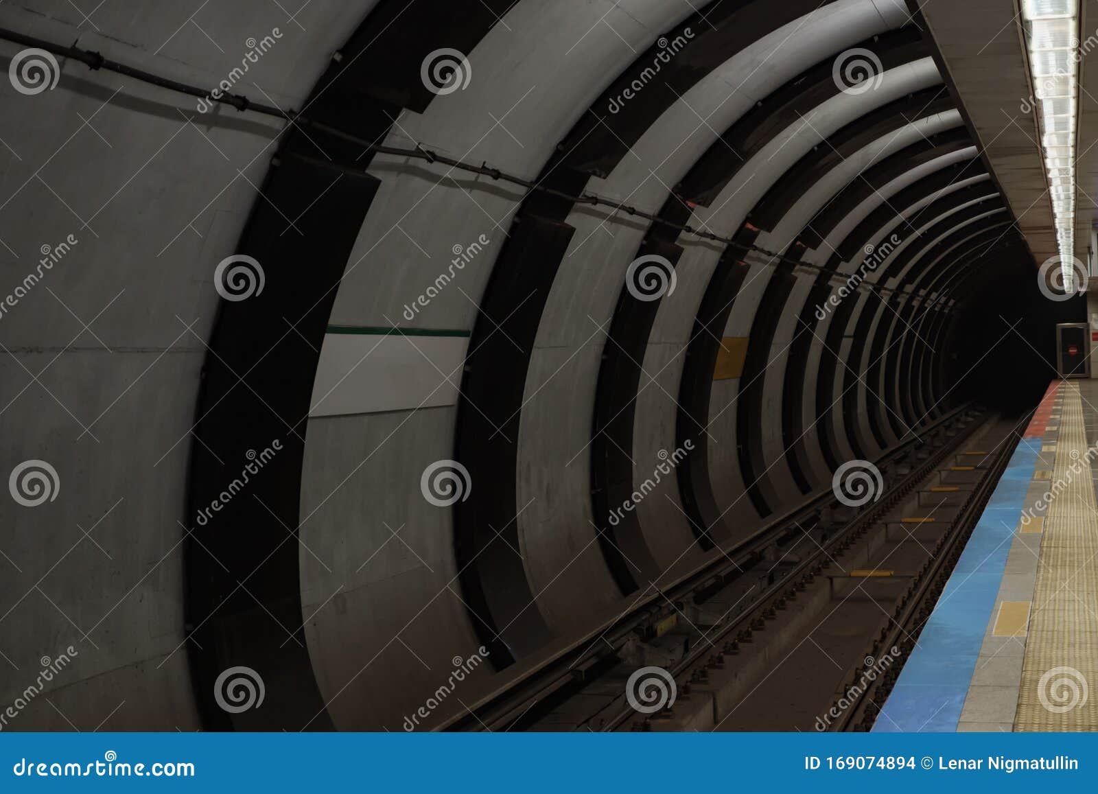 Underground Subway Tunnel without Trains and People Stock Photo - Image ...