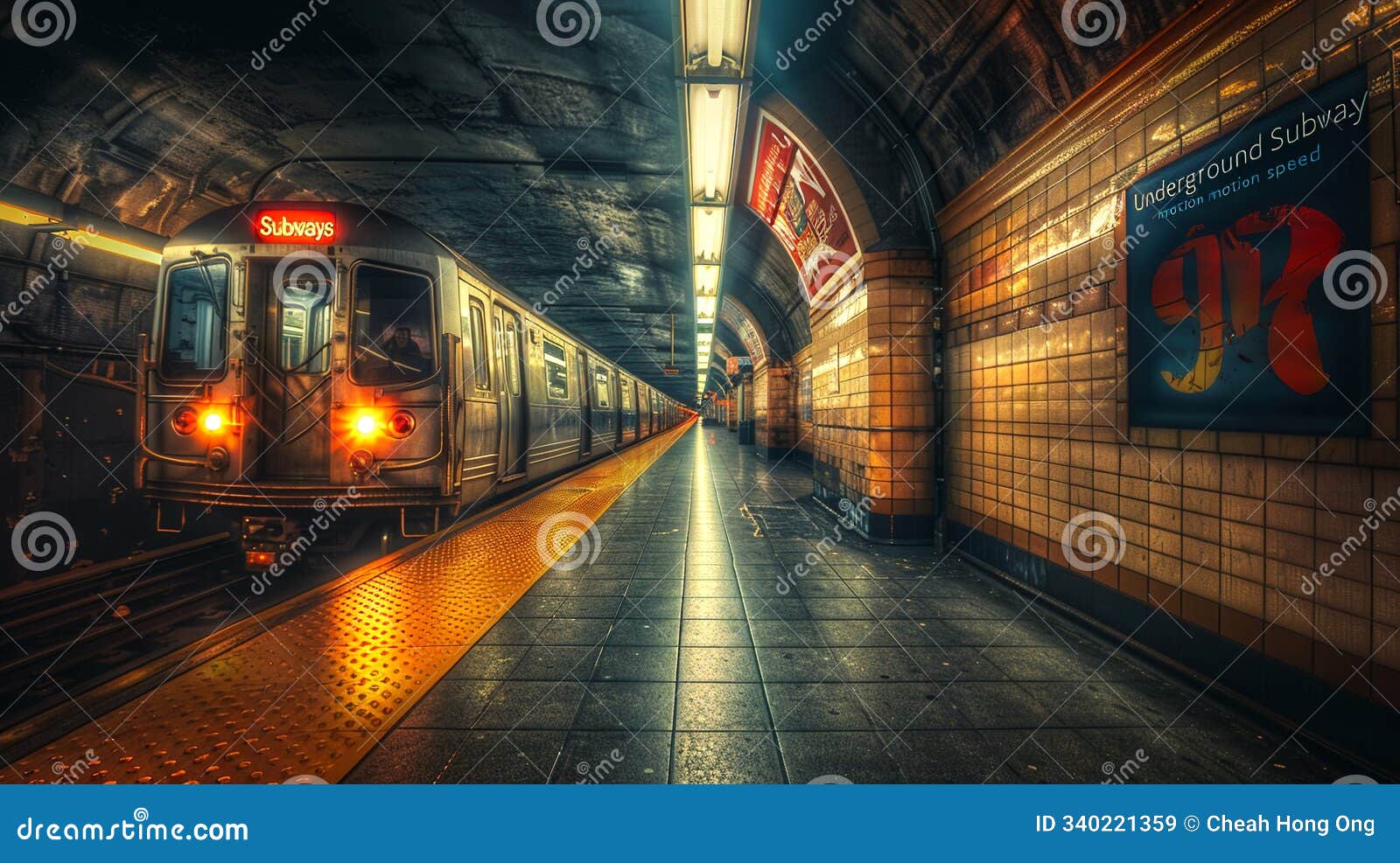 Underground Subways with Motion Speed Stock Illustration - Illustration ...