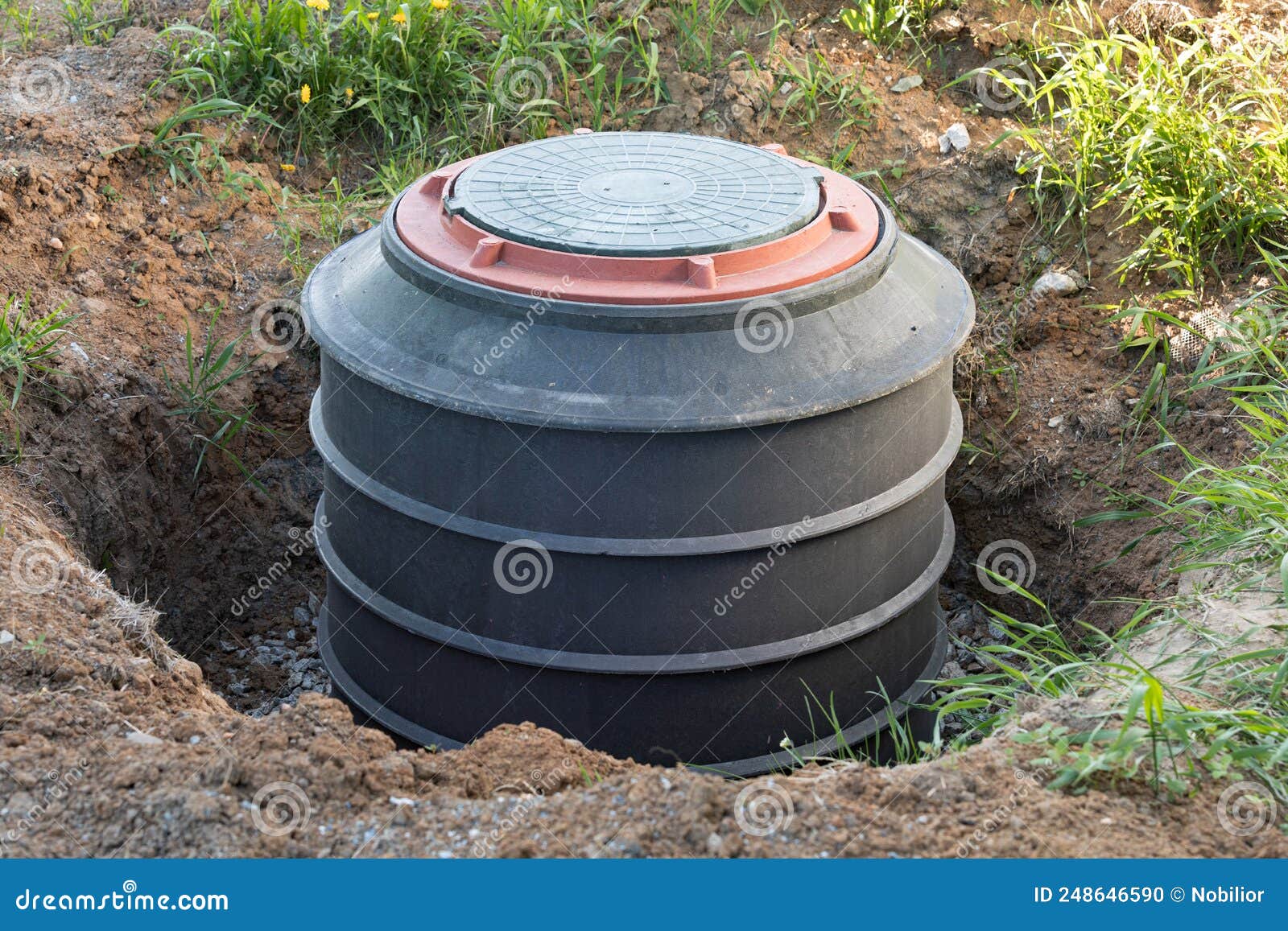 Underground Tank for Sewage System Stock Photo - Image of dumping ...