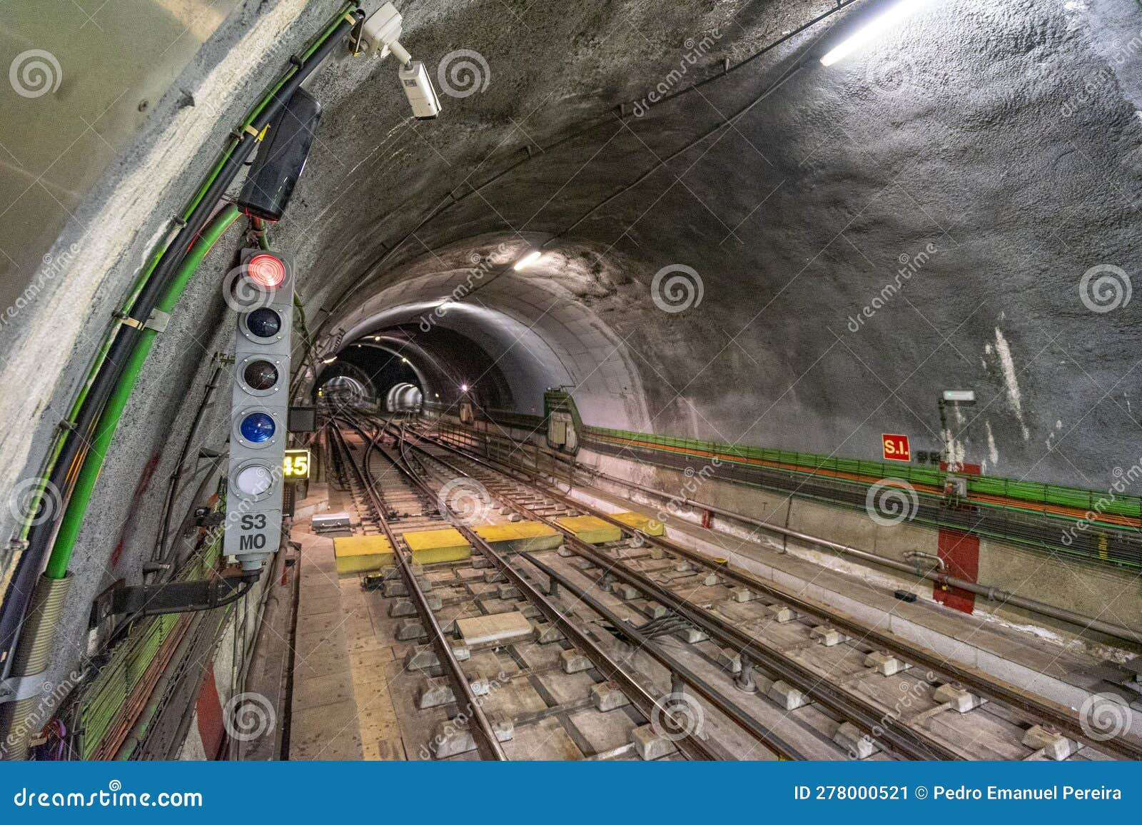 Underground Technical Tunnel with Lisbon Subway Branch. Editorial Photo ...