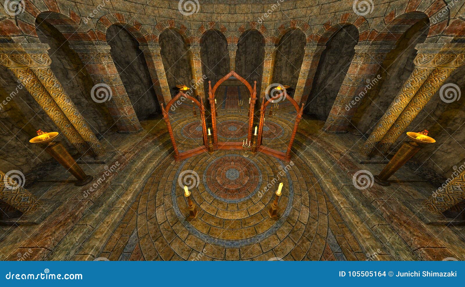 Underground temple stock illustration. Illustration of candle - 105505164