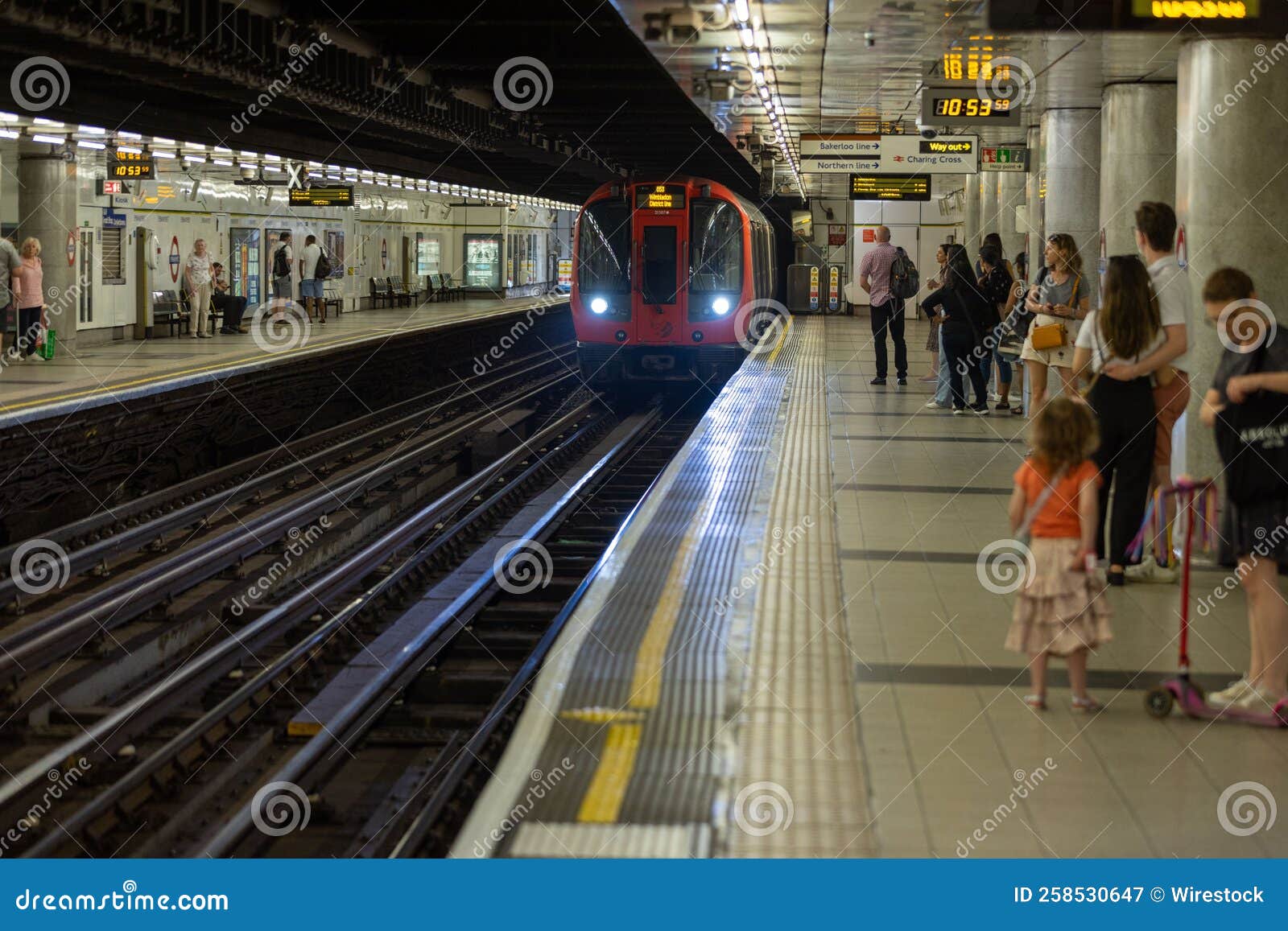 Underground Train Approaching the Station in London Editorial ...
