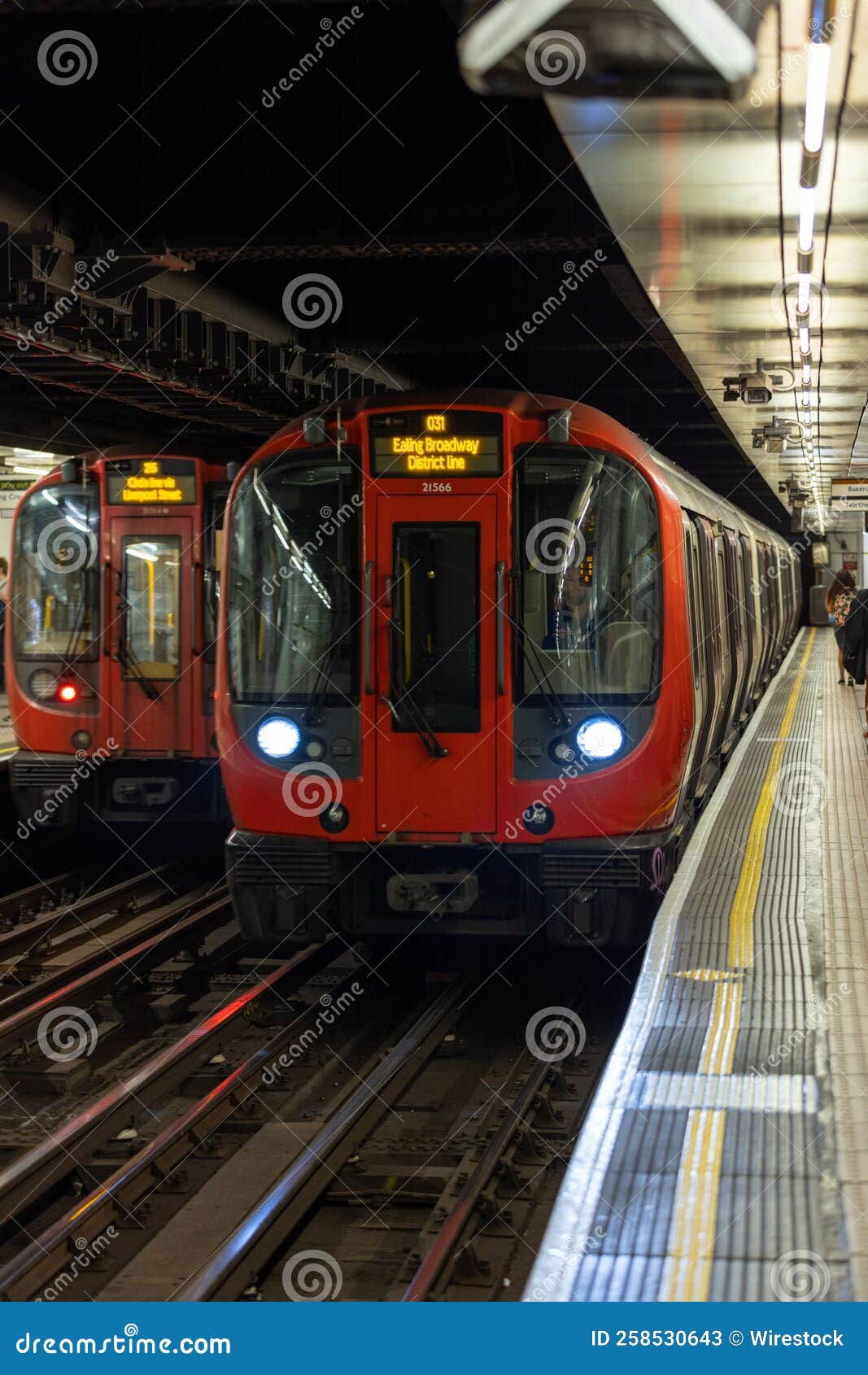 Underground Train Approaching the Station in London Editorial Stock ...