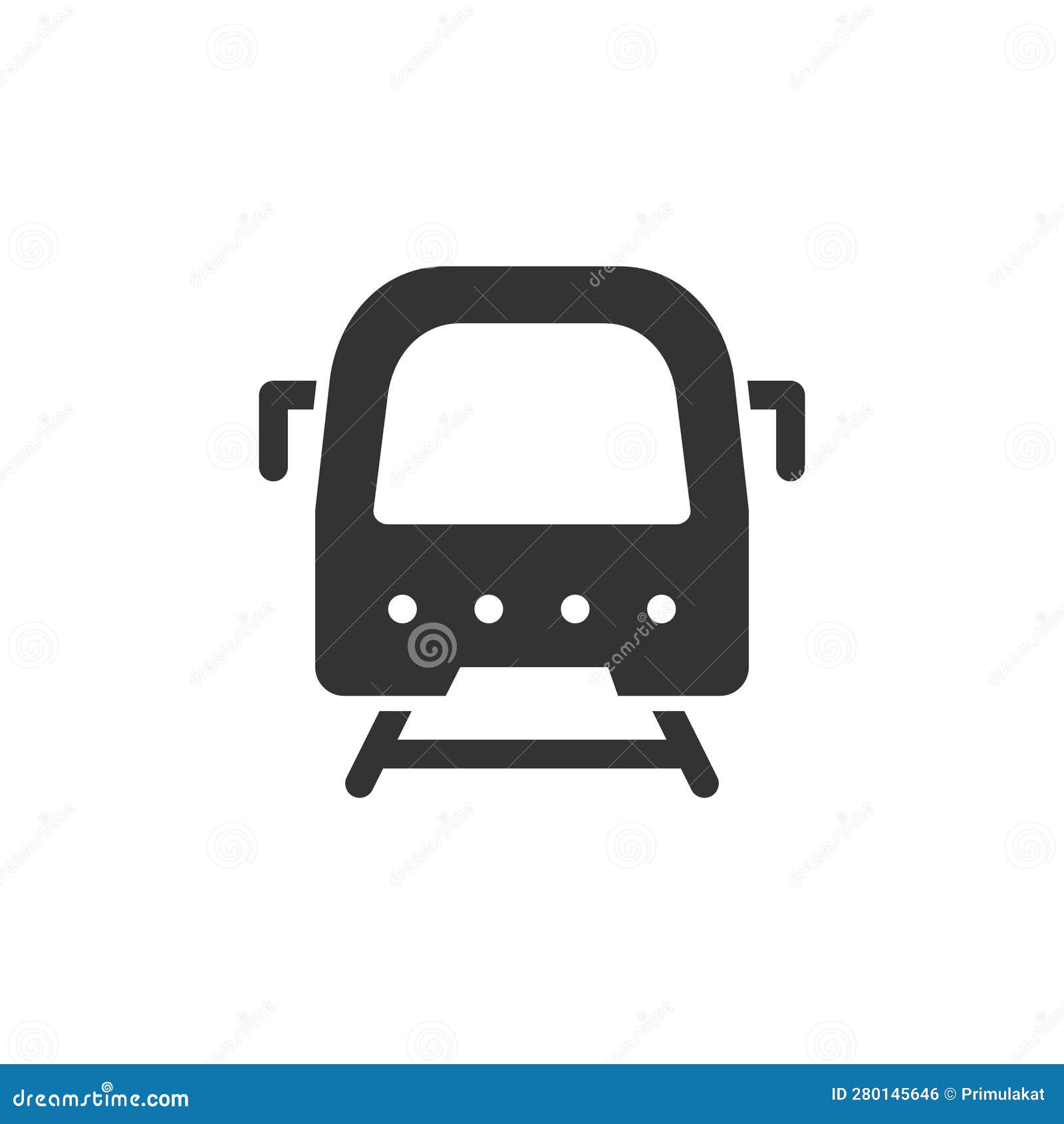 Underground Train Front View Vector Glyph Style Icon Stock Vector ...