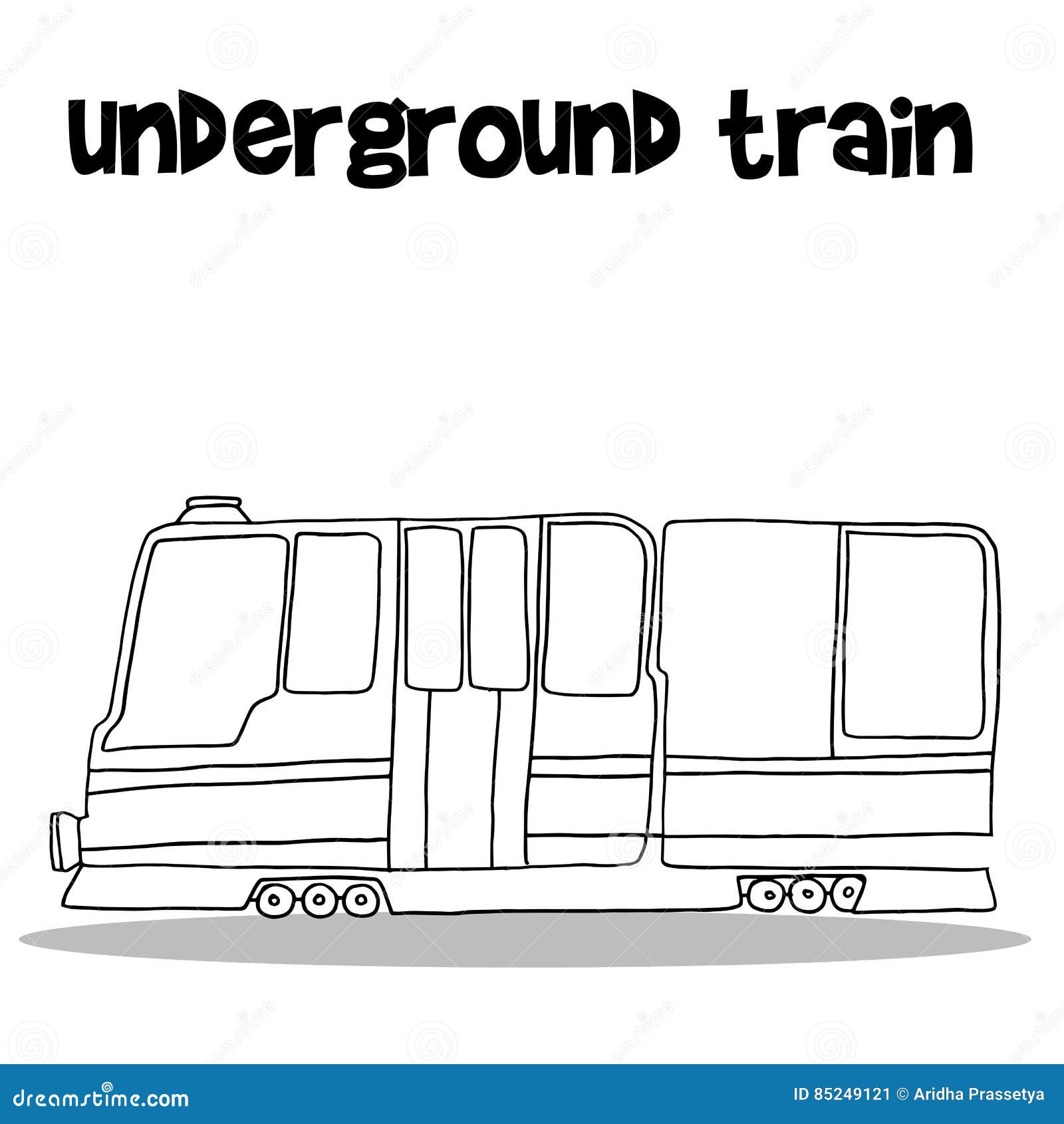 Underground Train with Hand Draw Stock Vector - Illustration of template, tourism: 85249121
