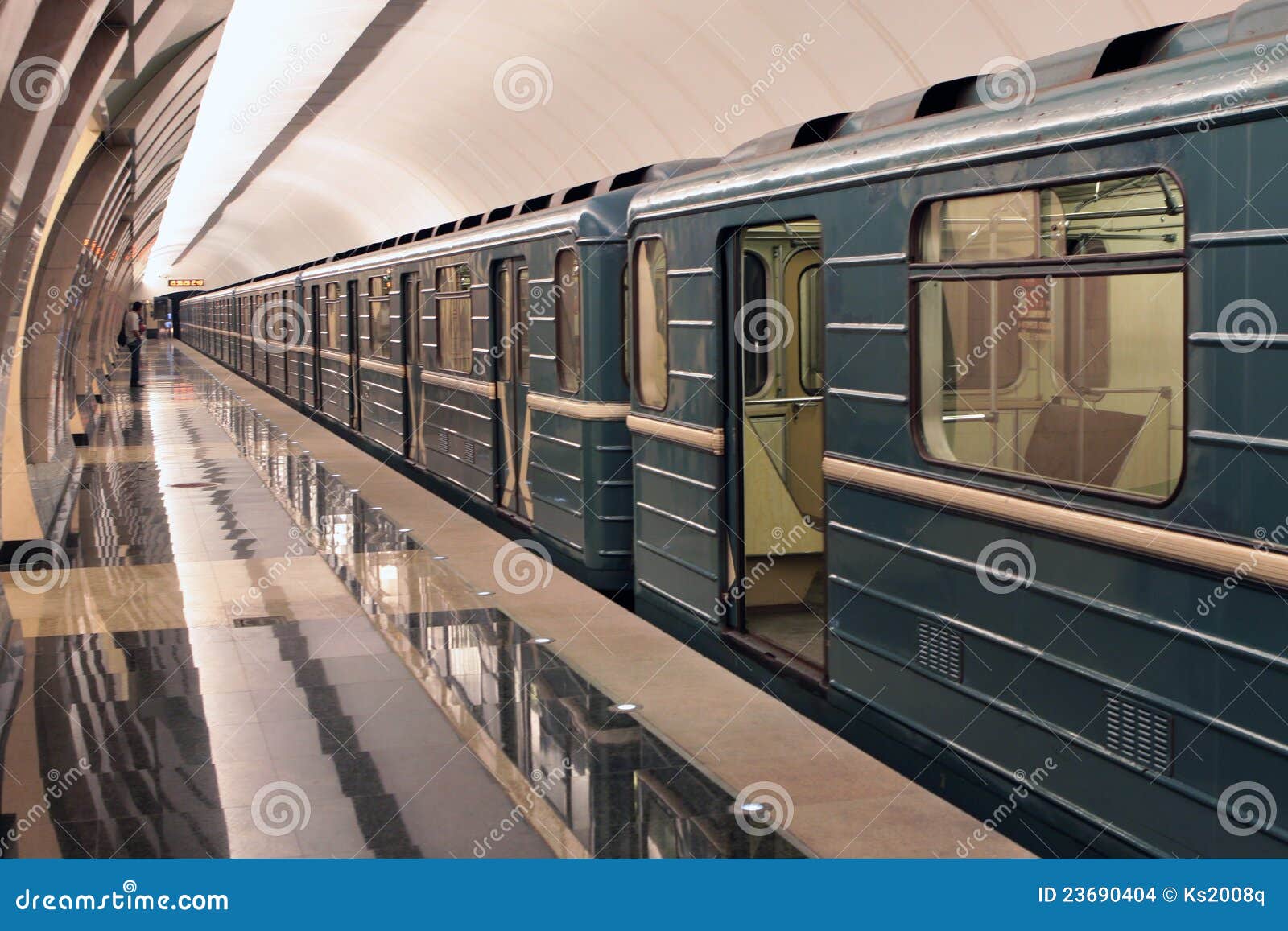 Underground Train is Starting from the Station Editorial Stock Image ...