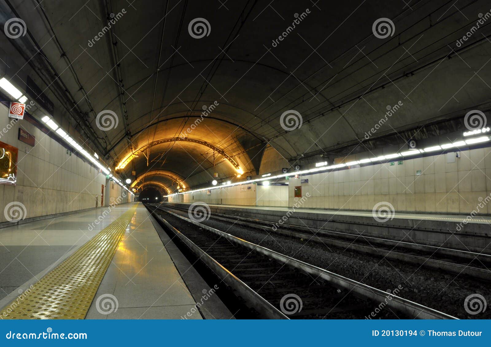 Underground train station stock photo. Image of perspective - 20130194