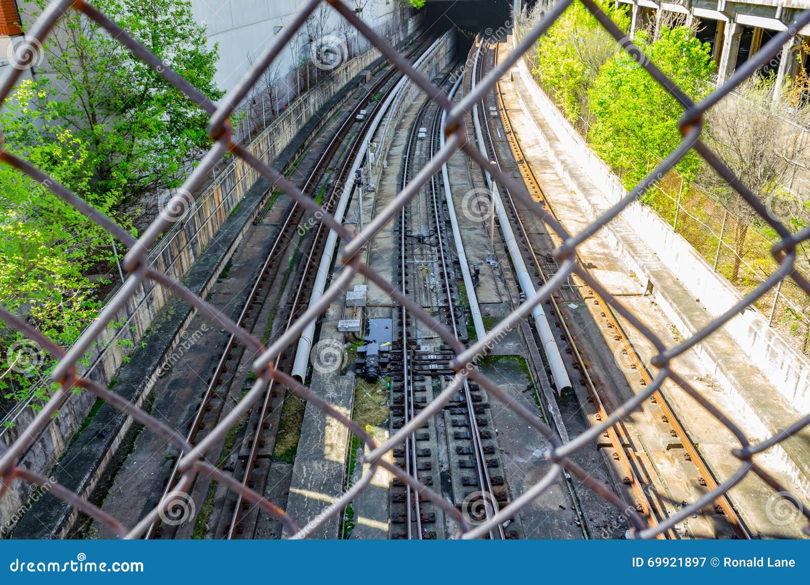 Underground Train Tracks Leading To a Tunnel Stock Image - Image of ...