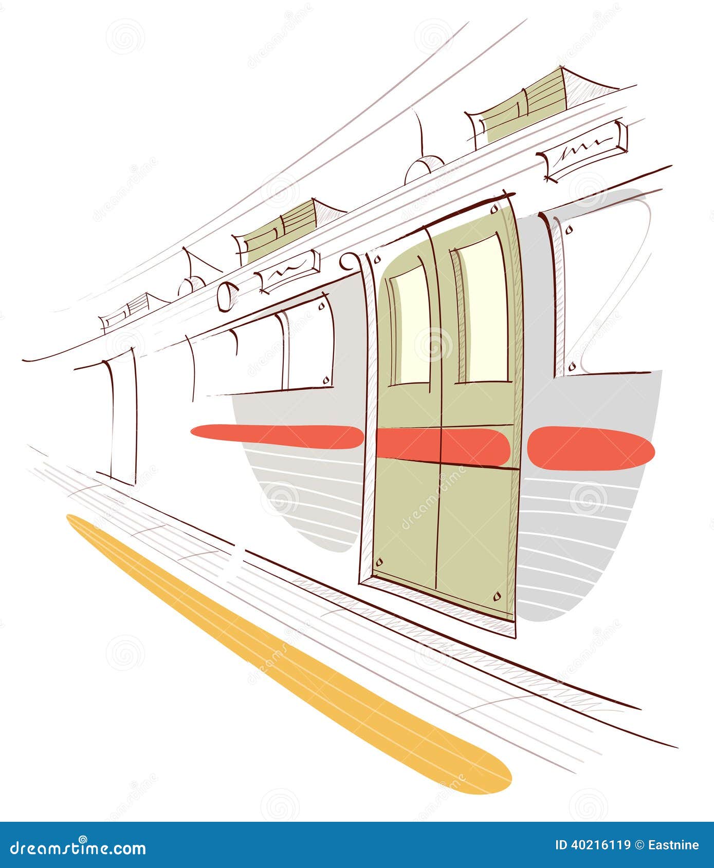 Underground train stock illustration. Illustration of transportation ...
