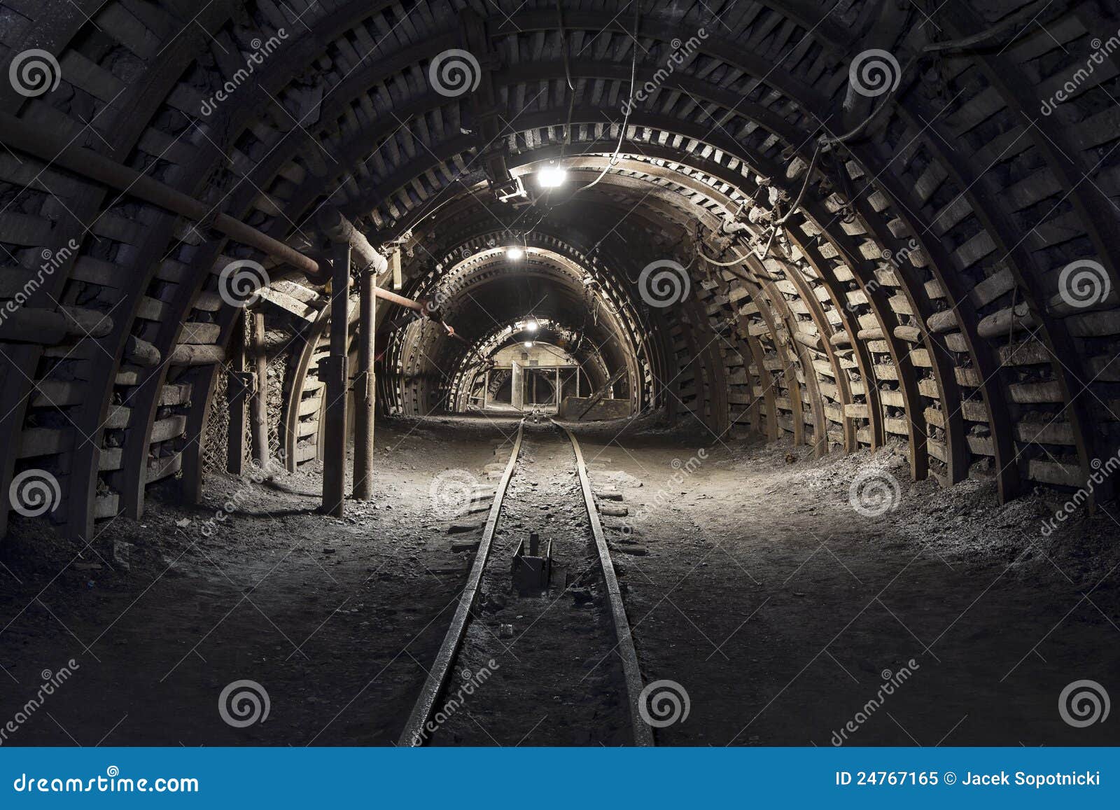 Underground Tunnel in the Coal Mine Stock Image - Image of rock ...