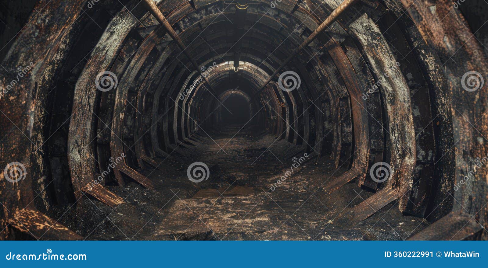 Underground Tunnel Construction. Subterranean Background Stock Image ...