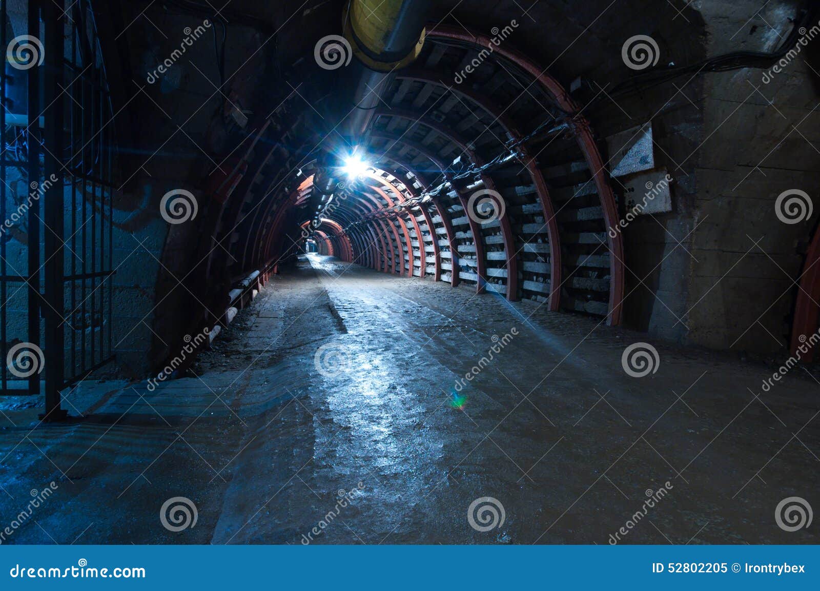 Underground Tunnel in the Mine, Stock Image - Image of rail, mineral ...