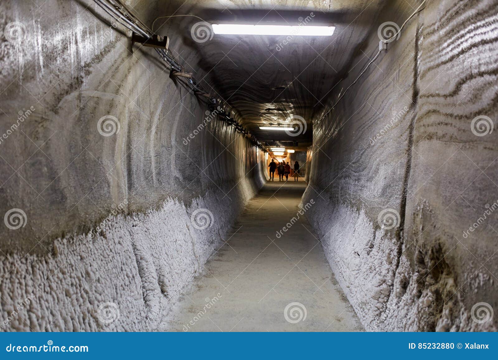 Underground Tunnel in a Salt Mine Stock Photo - Image of access ...