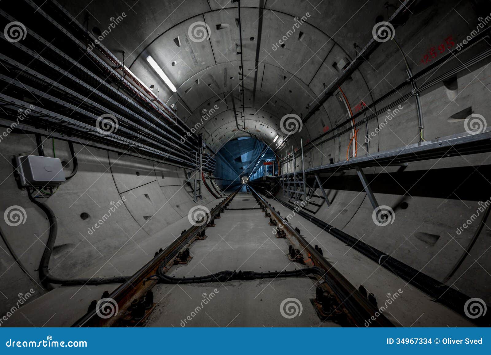 Underground Tunnel for the Subway Stock Photo - Image of lines ...