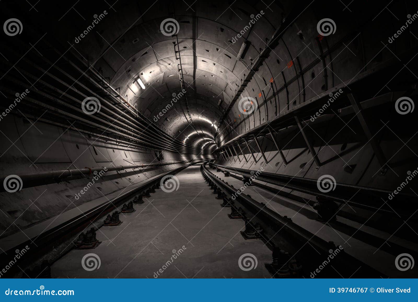 Underground Tunnel for the Subway Stock Image - Image of rail, railway ...