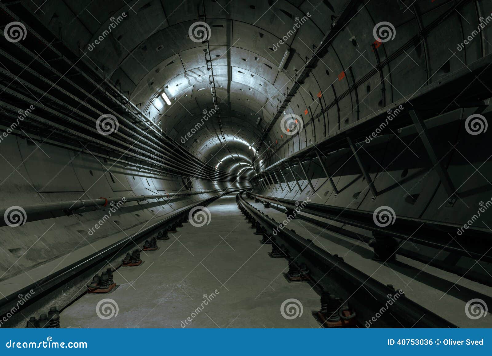 Underground Tunnel for the Subway Stock Photo - Image of deep, blue ...