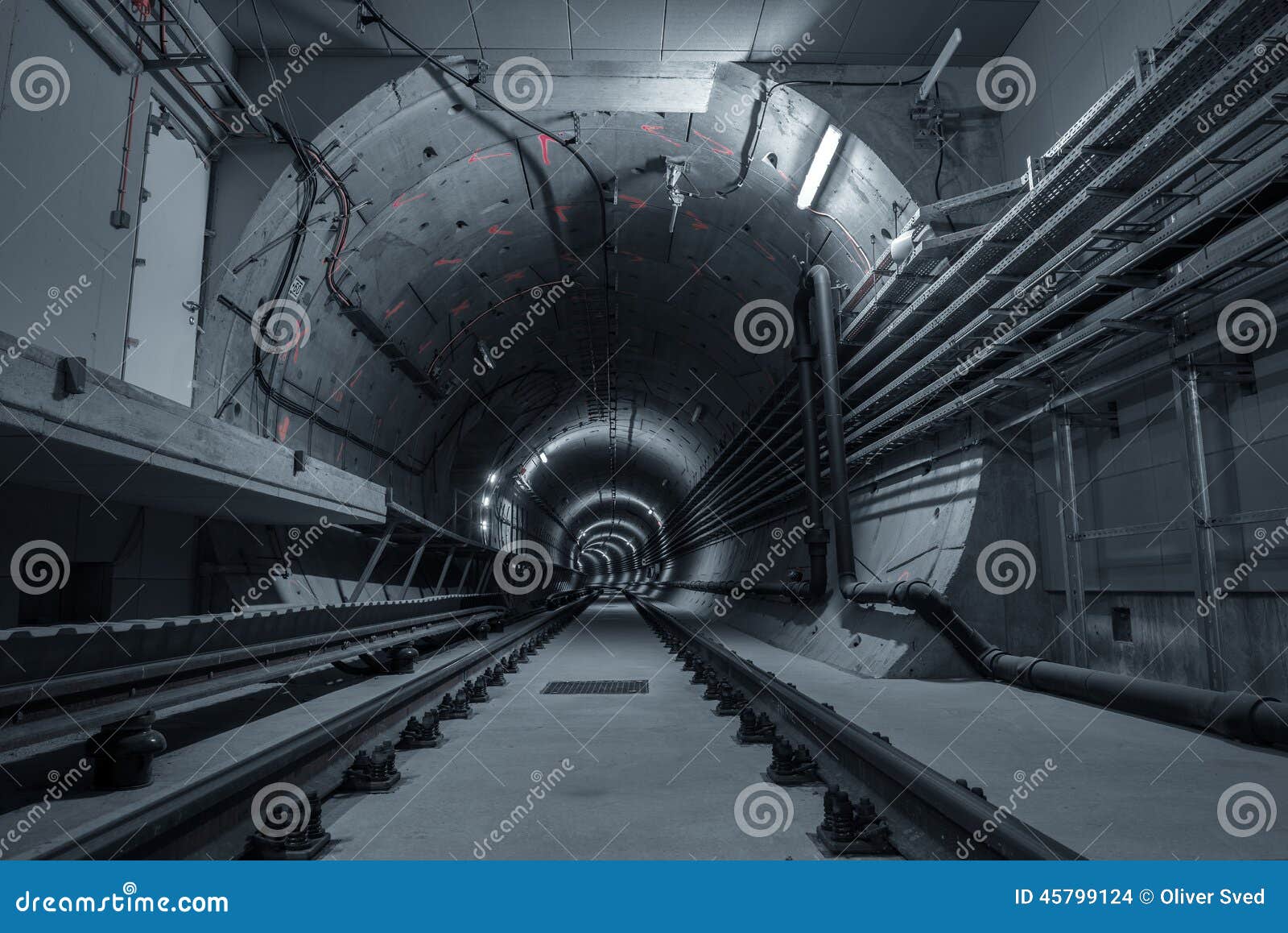 Underground Tunnel for the Subway Stock Photo - Image of background ...