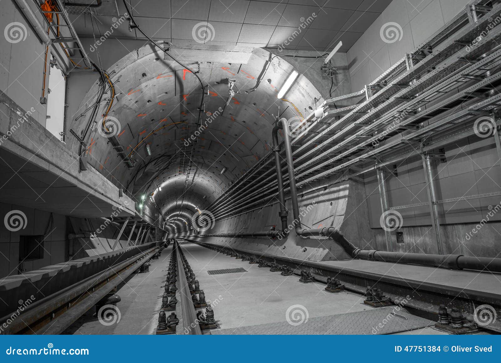 Underground Tunnel for the Subway Stock Photo - Image of rail, terminal ...