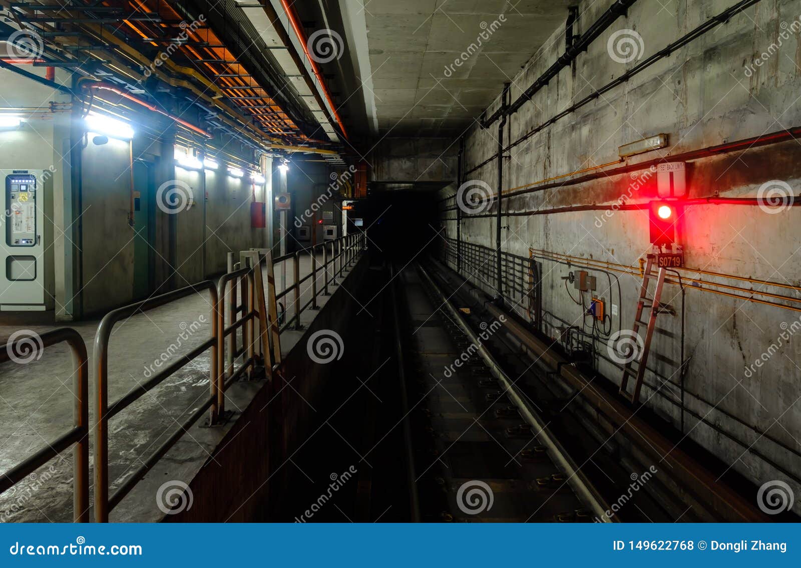 Underground Tunnel for the Subway Train Railway Stock Photo - Image of ...