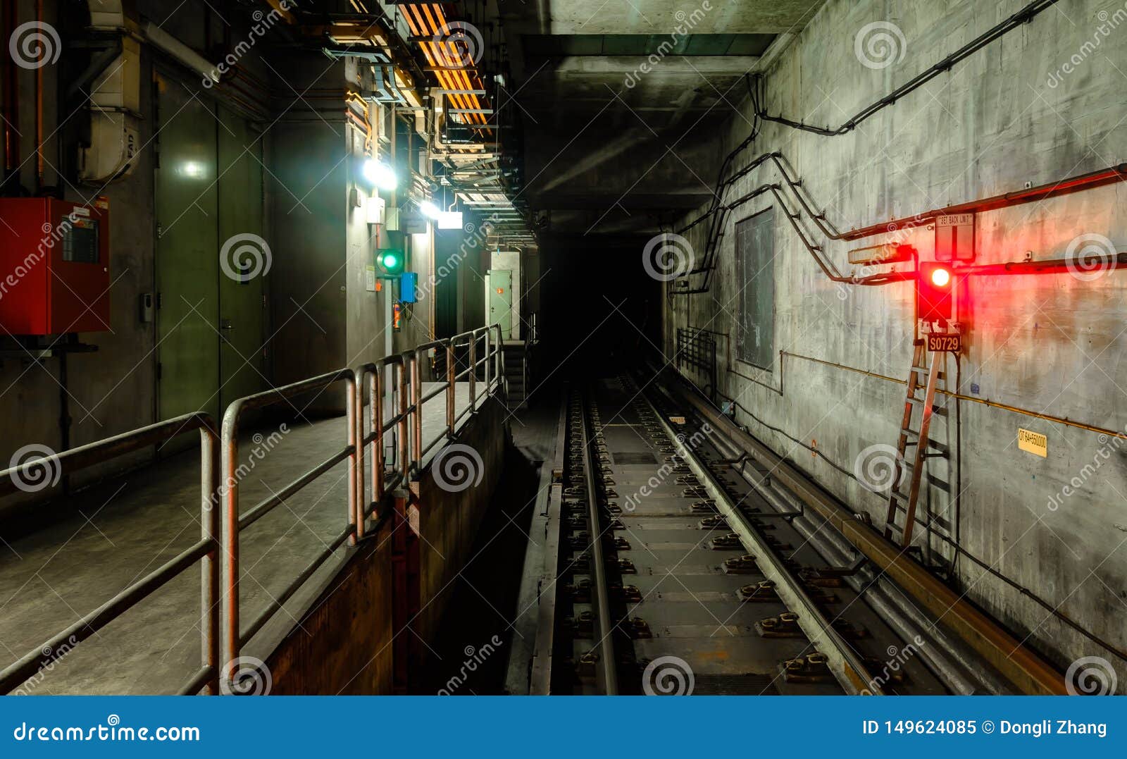 Underground Tunnel for the Subway Train Railway Stock Image - Image of ...