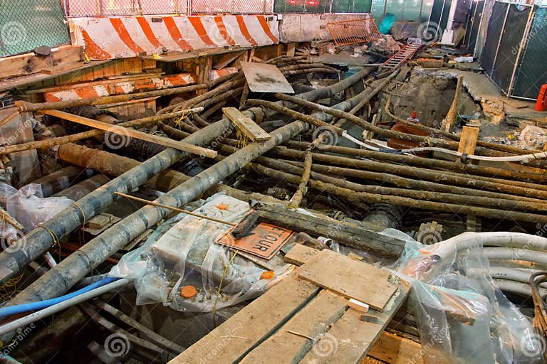 Underground Utility Repairs Stock Image - Image of street, uncover ...