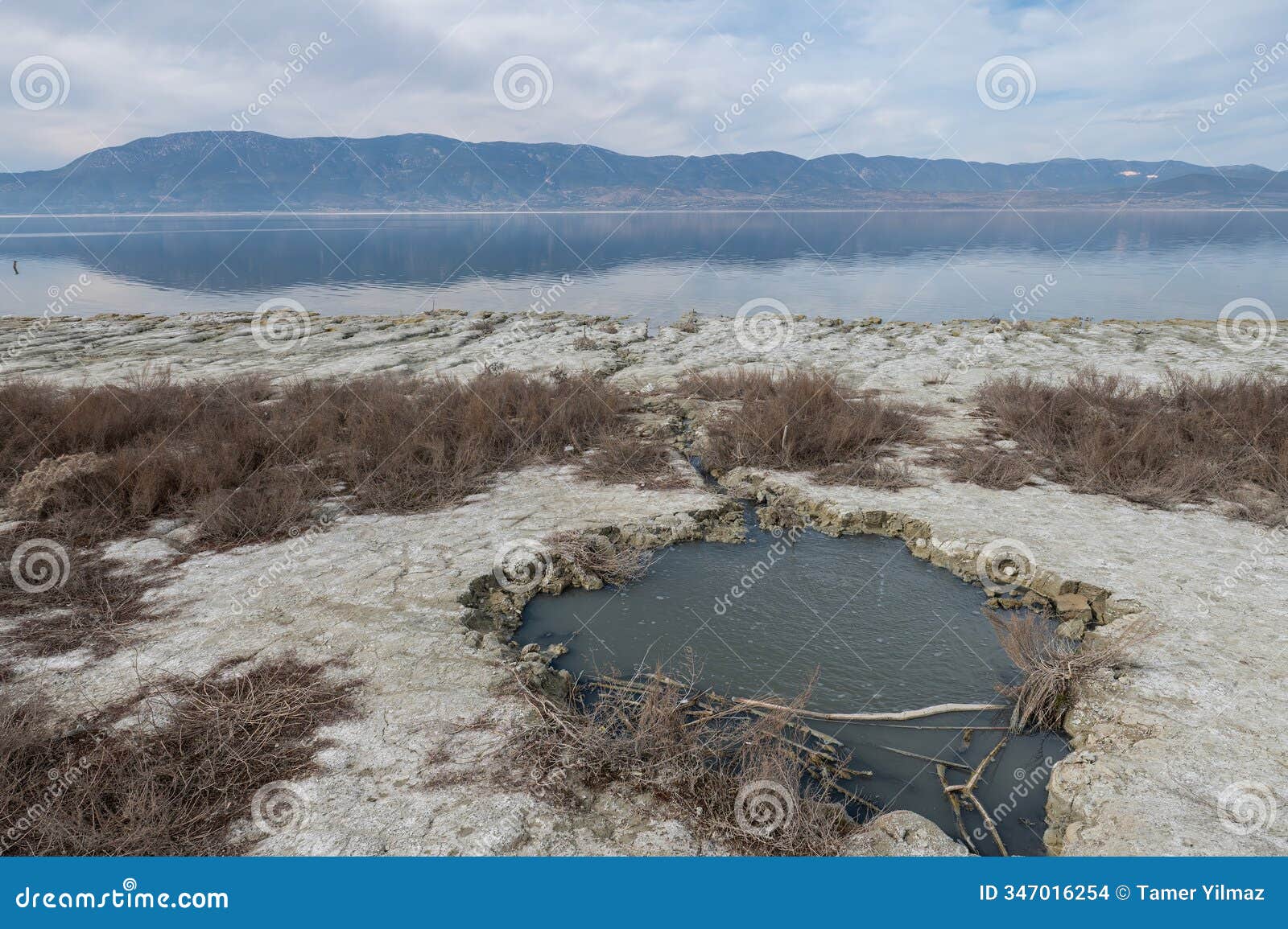An Underground Water Source in Lake Burdur, Which is Exposed Due To ...