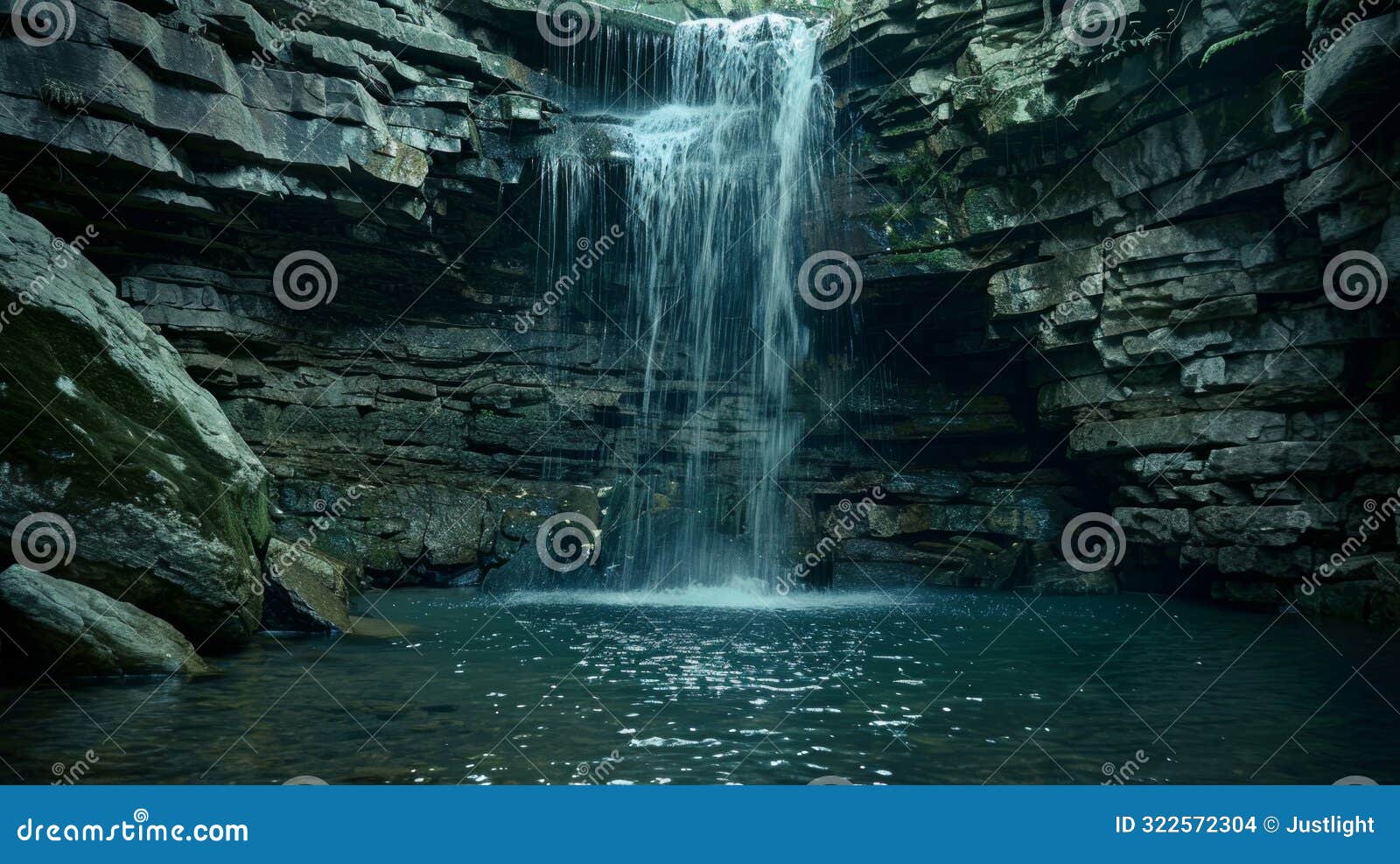 An Underground Waterfall Cascades into a Deep and Murky Water Table ...