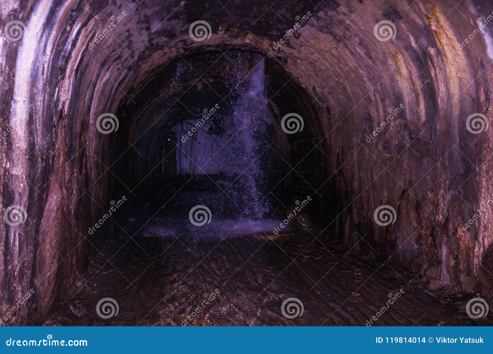 Underground Waterfall. Waterfall in the Sewer. the Groundwater Stock ...